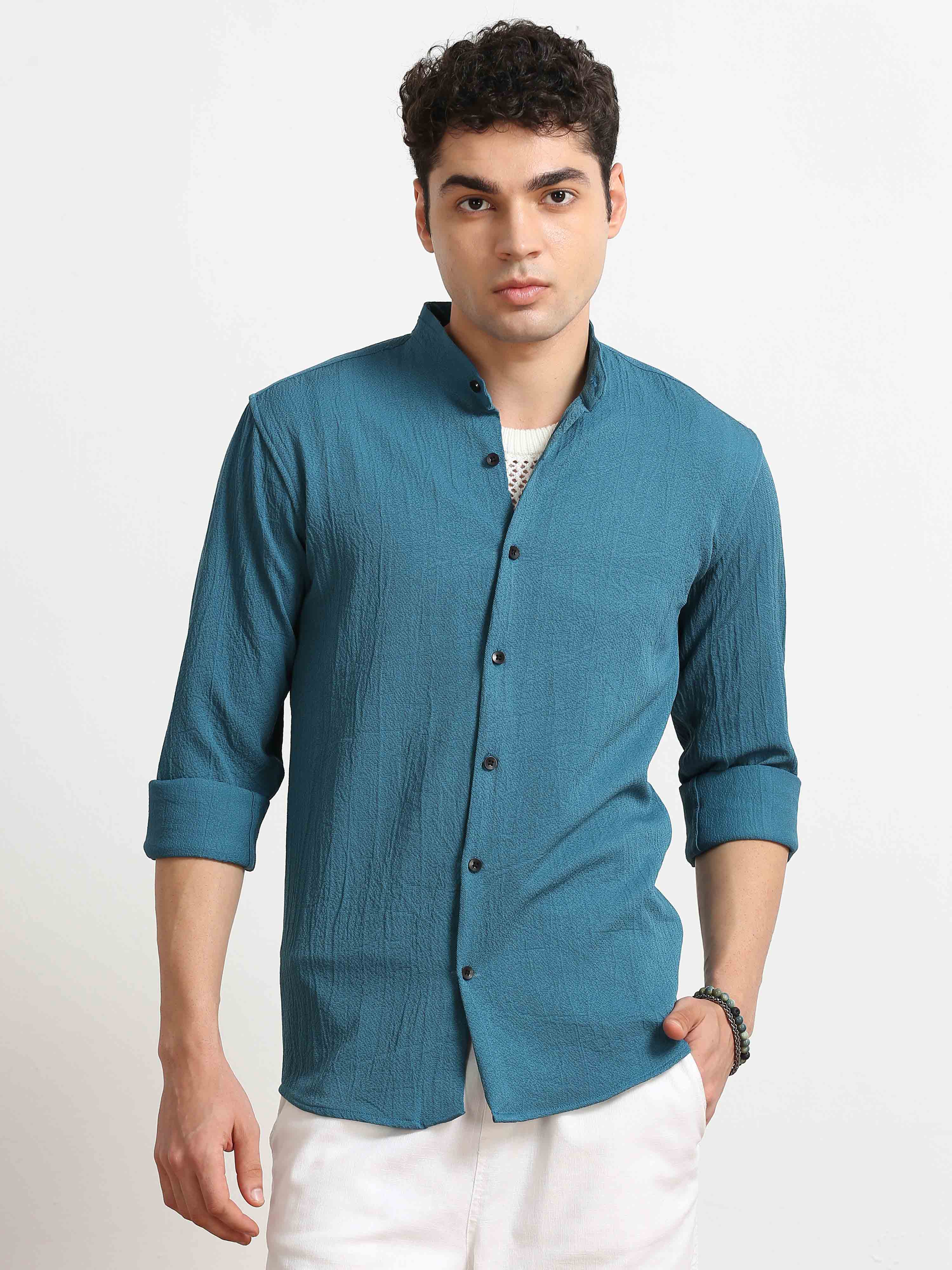 Shop Stylish Crush Deep Blue Shirt for Men Online in India